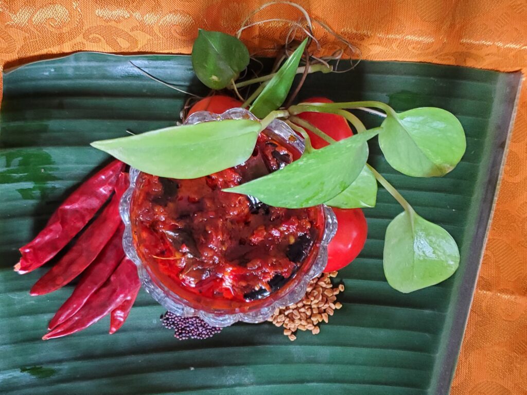 Homemade Pandu Mirapakaya Red Chilli Pickle Made with Groundnut Oil ...